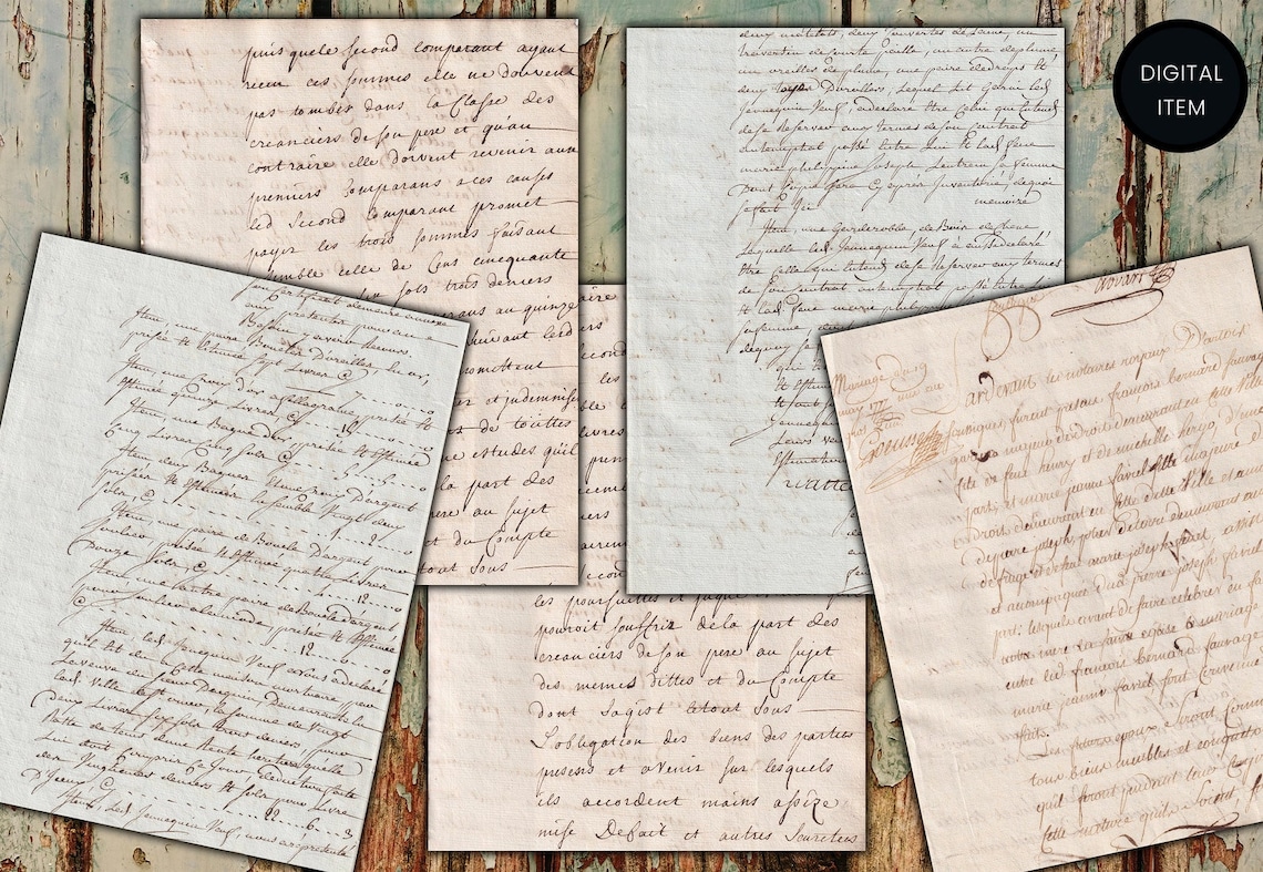 DIGITAL 1700's Handwritten French Letters Printable | Etsy