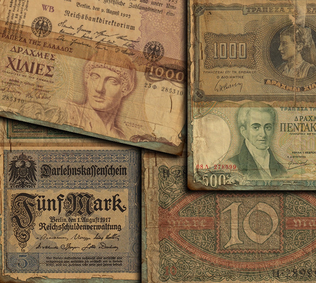 DIGITAL Vintage Money - Antique Banknotes - Printable Junk Journal ...