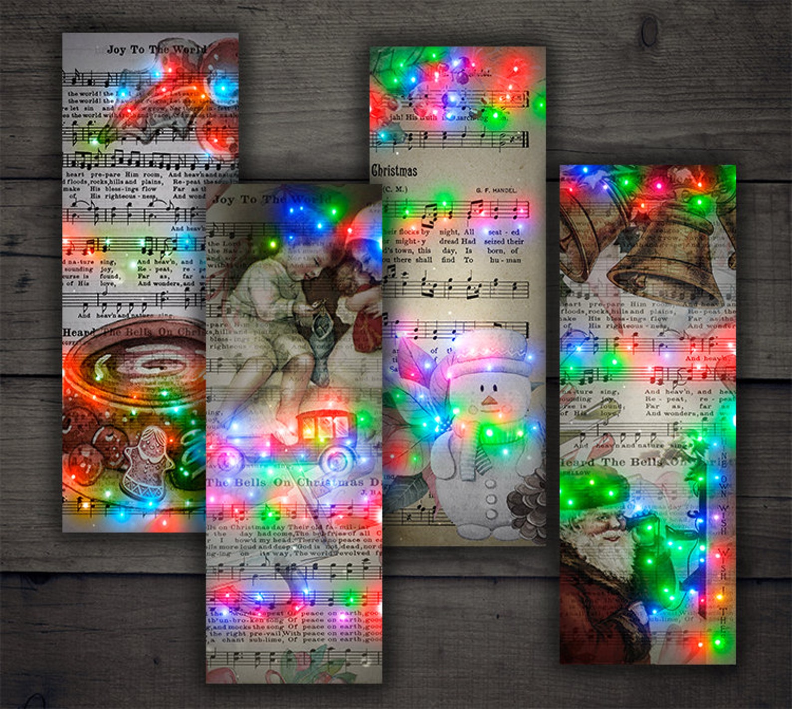 DIGITAL Christmas Lights Bookmarks Digital Collage Sheet | Etsy