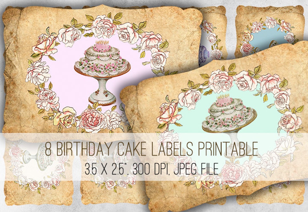 DIGITAL Birthday Cake Cards Digital Collage Sheet Download - 1030 ...