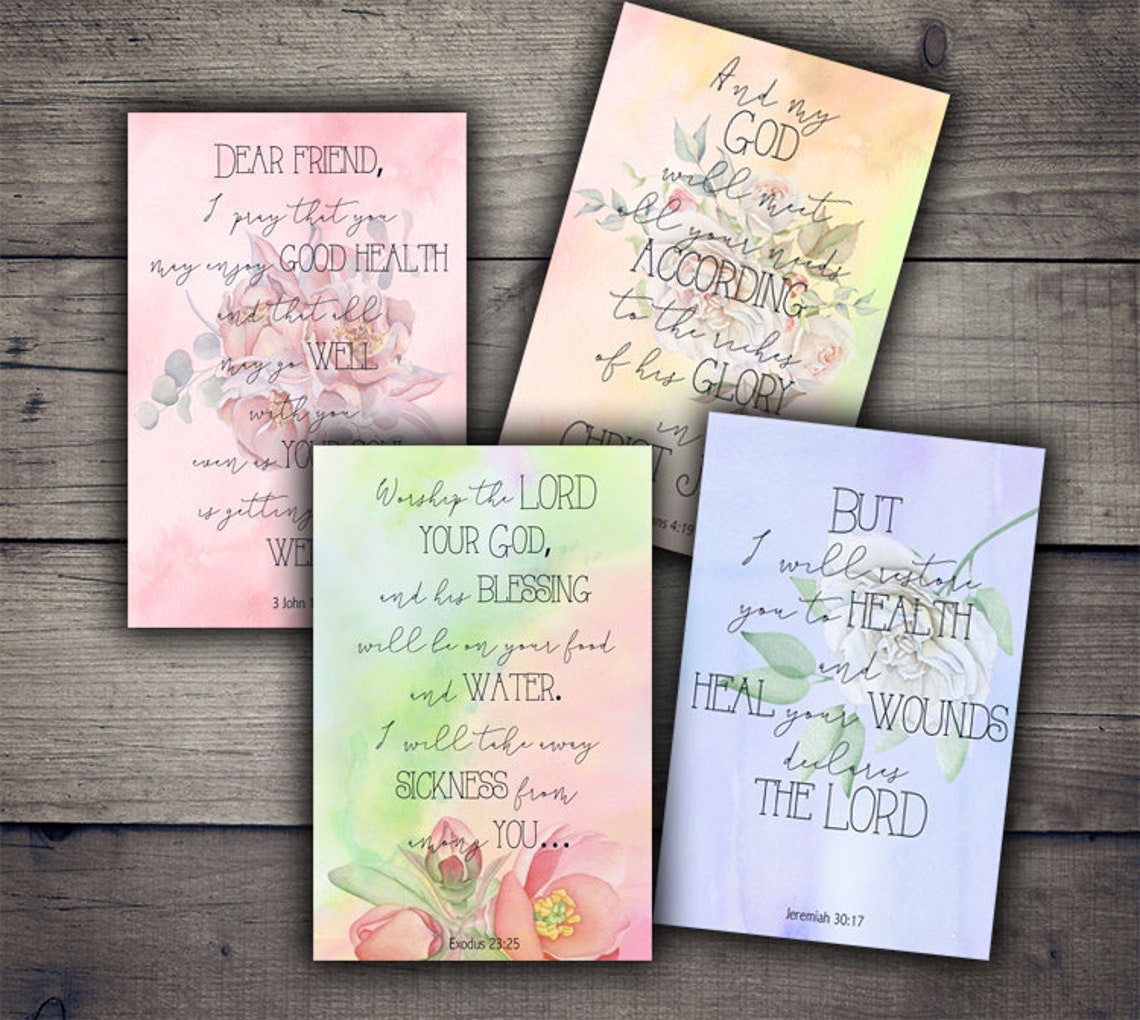 DIGITAL Watercolor Bible Verses Scripture Cards Printable | Etsy