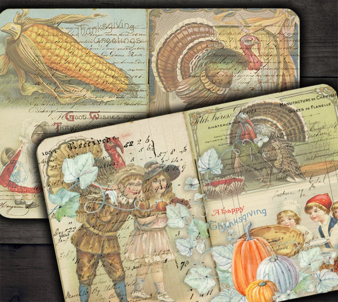 Vintage Thanksgiving Digital Collage Sheets (digital Download) - Etsy