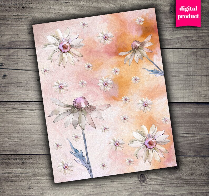 DIGITAL Daisy Paper Download Daisy Floral Digital Papers - Etsy
