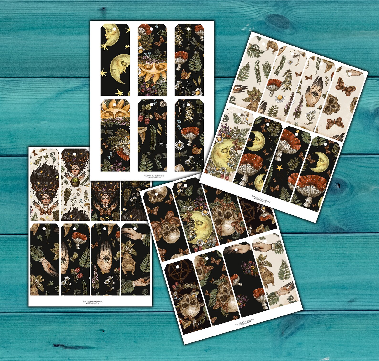 DIGITAL Green Witch XL Tags Printable Witch Tags - Etsy