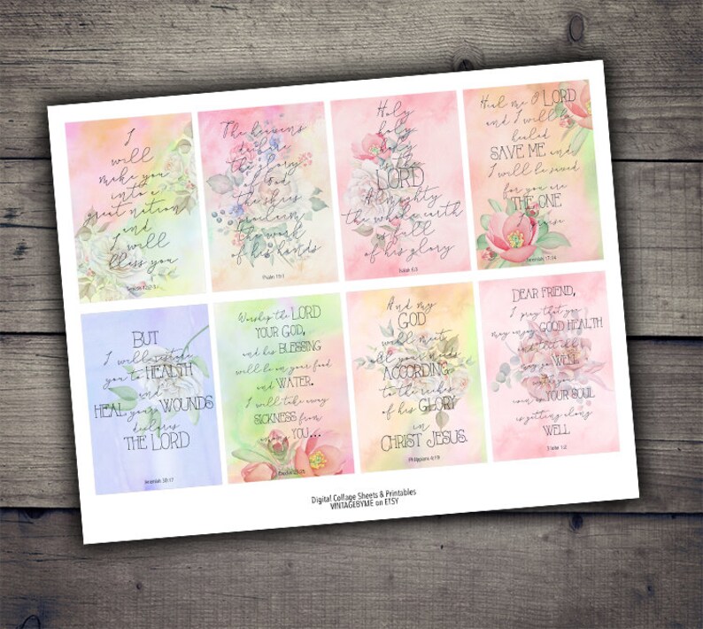 DIGITAL Watercolor Bible Verses Scripture Cards Printable | Etsy