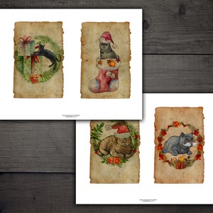 DIGITAL Christmas Cats Junk Journal Pages - Vintage Christmas Digital ...