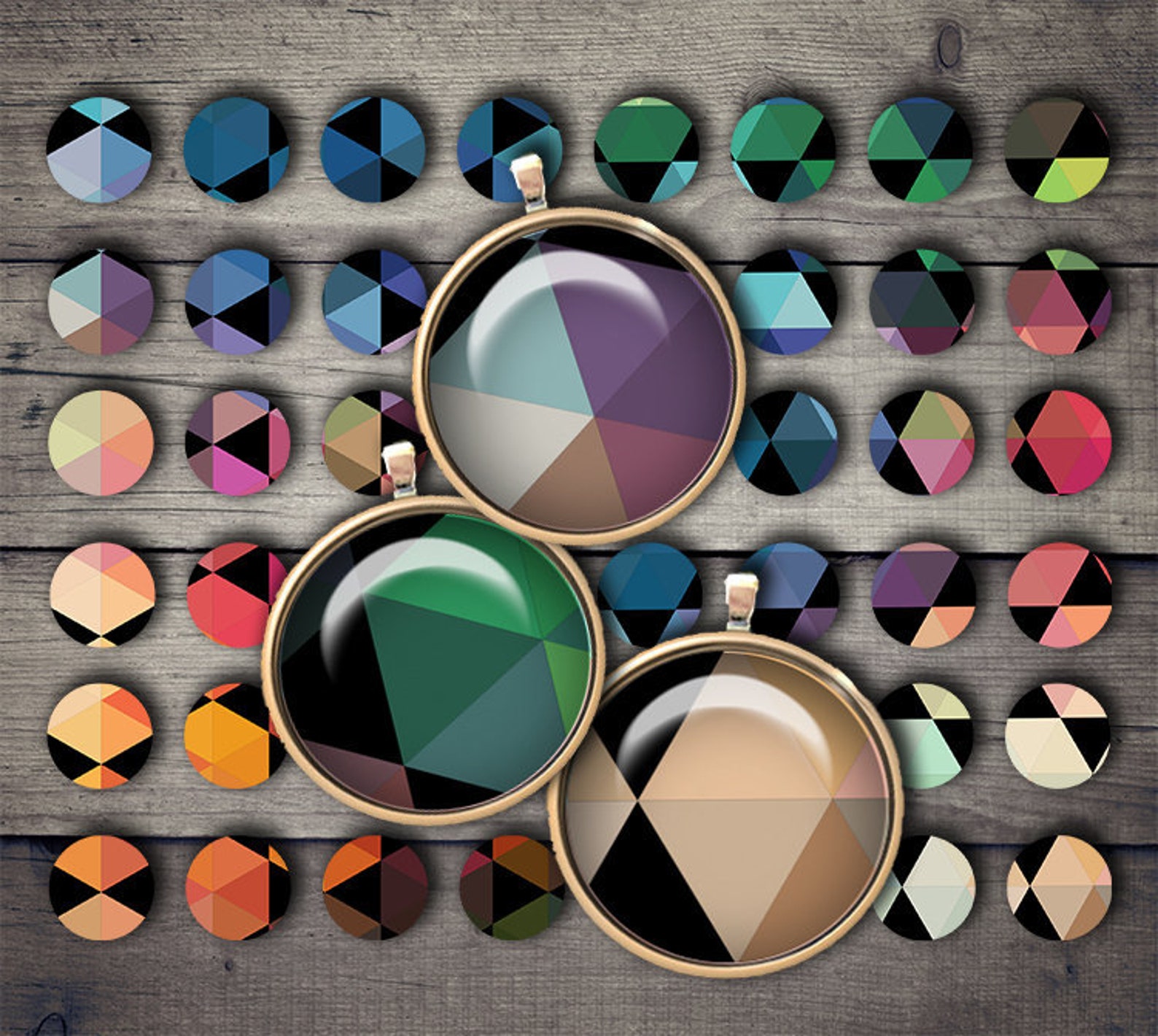 DIGITAL Printable Geometric 1 inch Circles for Jewelry | Etsy