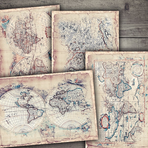 Scrapbook Paper Old World Map - Etsy
