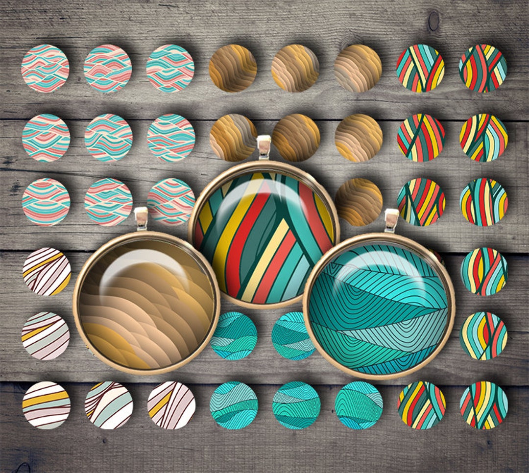 DIGITAL Printable Pattern 1 Inch Circles for Jewelry Pendants Digital ...