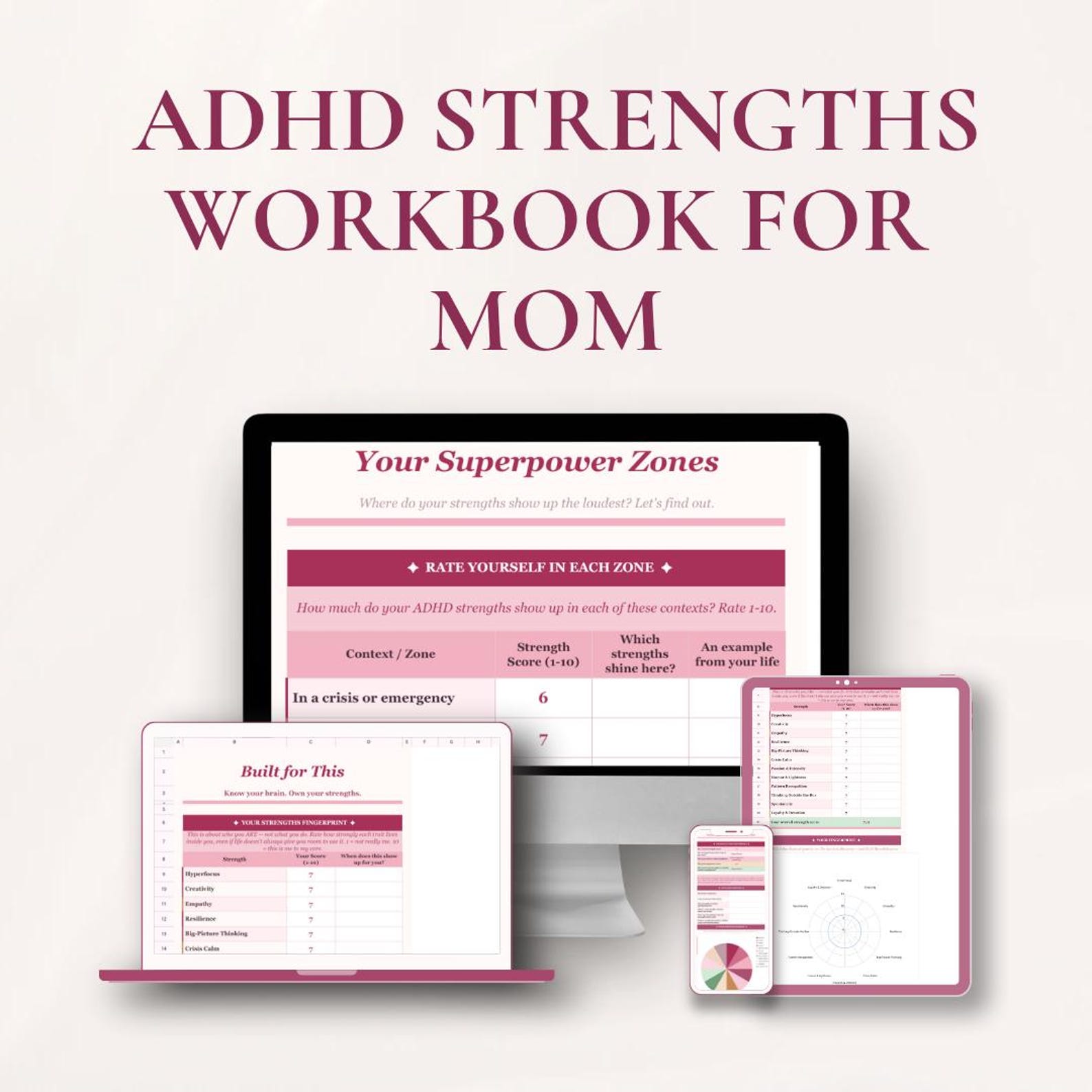 ADHD Strengths Workbook for Moms | Digital Worksheet | ADHD Mom Self ...