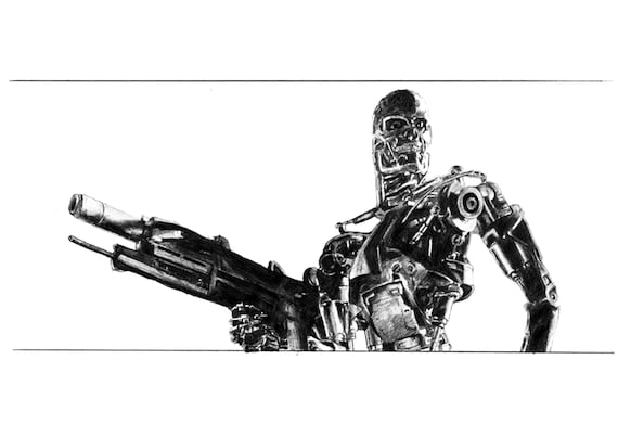 Terminator Robot Drawing