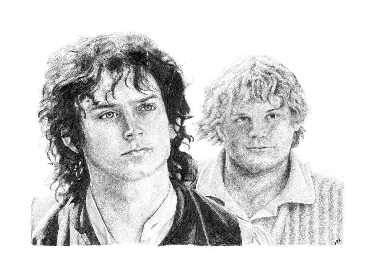FRODO and SAM Pencil Drawing - Etsy