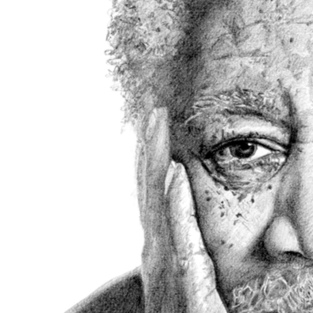 ORIGINAL MORGAN FREEMAN Pencil Drawing - Etsy