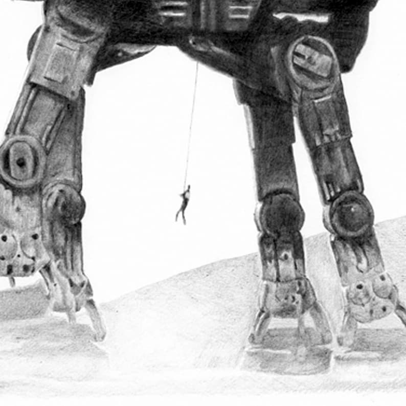 AT-AT WALKER Pencil Drawing - Etsy UK