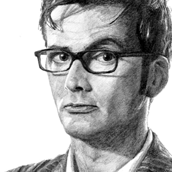 David Tennant Wearing Glasses Drawings