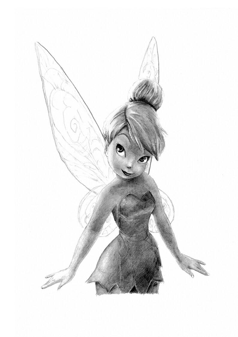 TINKERBELLE Pencil Drawing - Etsy
