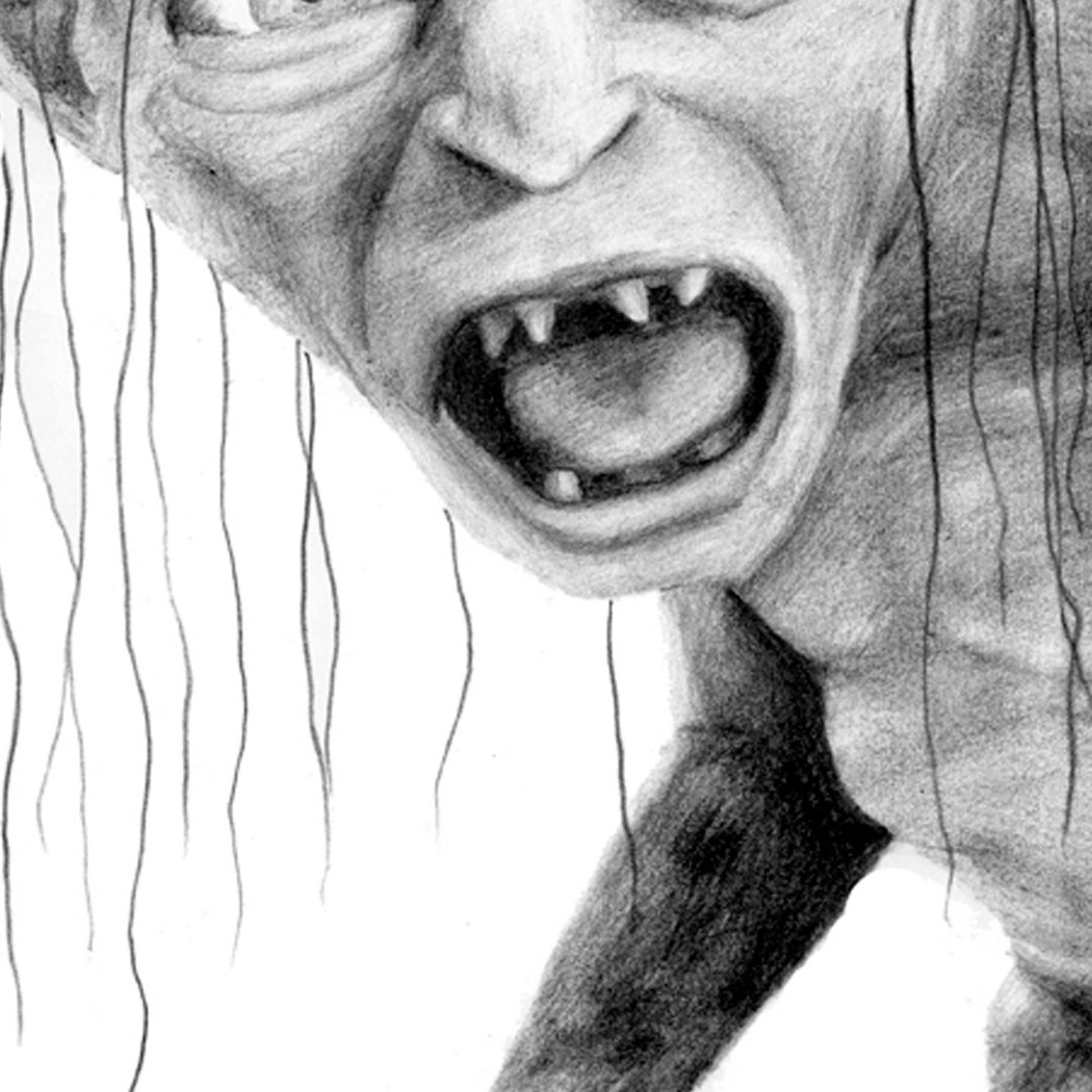 GOLLUM Pencil Drawing - Etsy UK