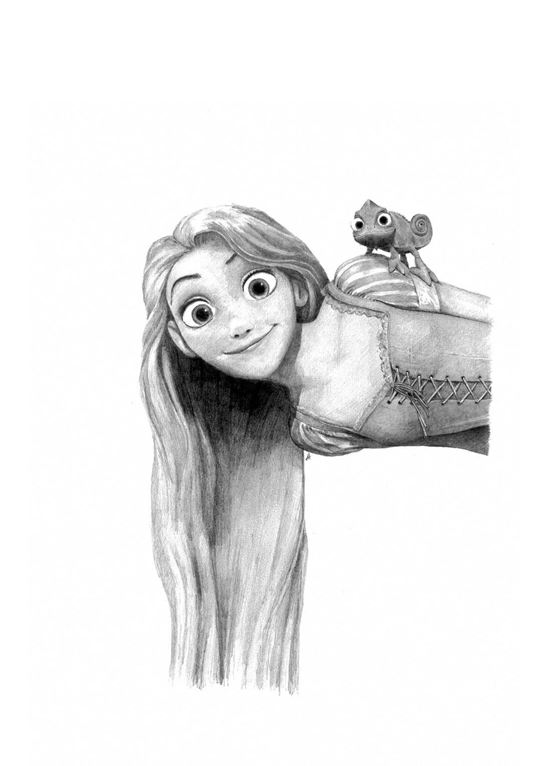 Tangled Rapunzel Full Body Drawing