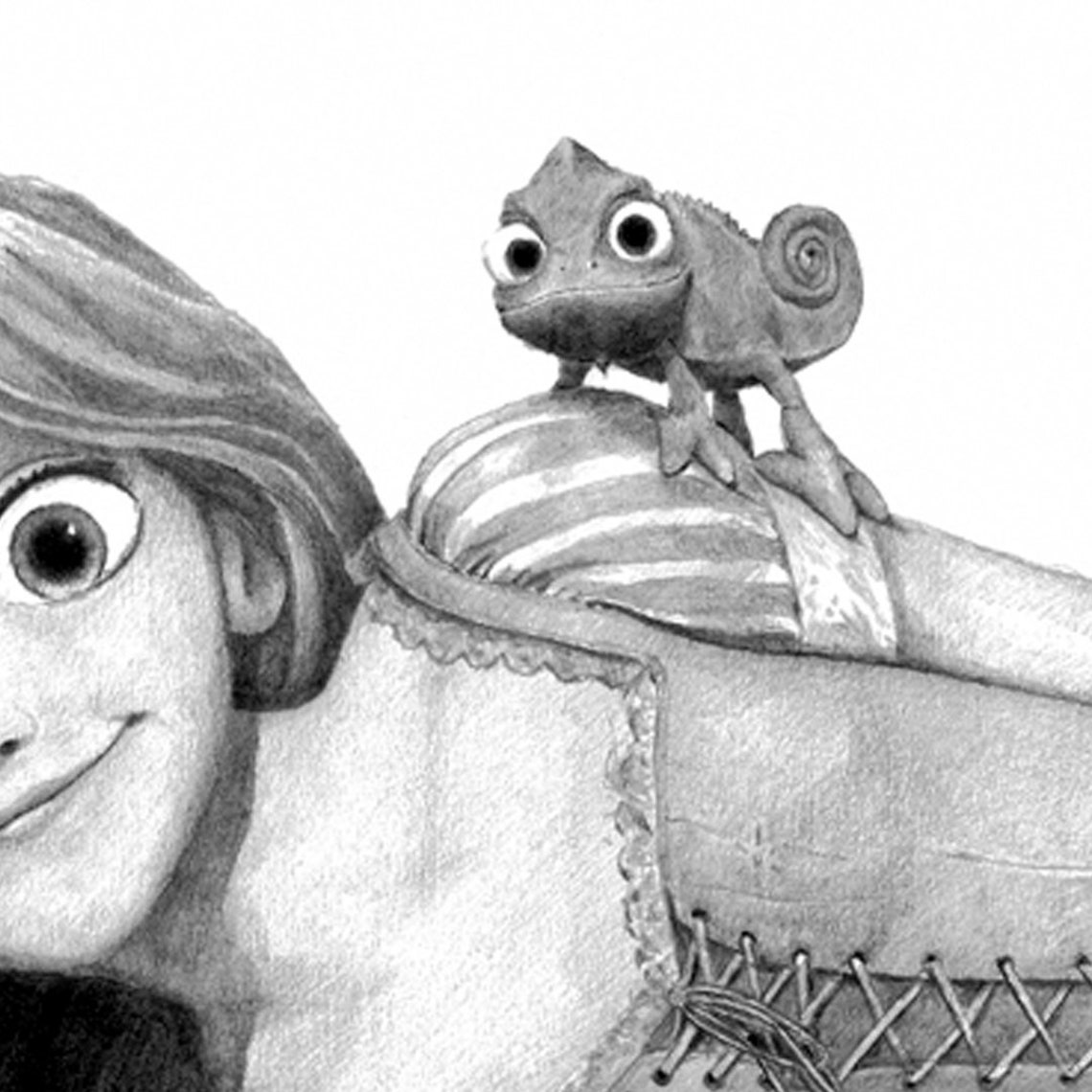 TANGLED RAPUNZEL Pencil Drawing - Etsy UK