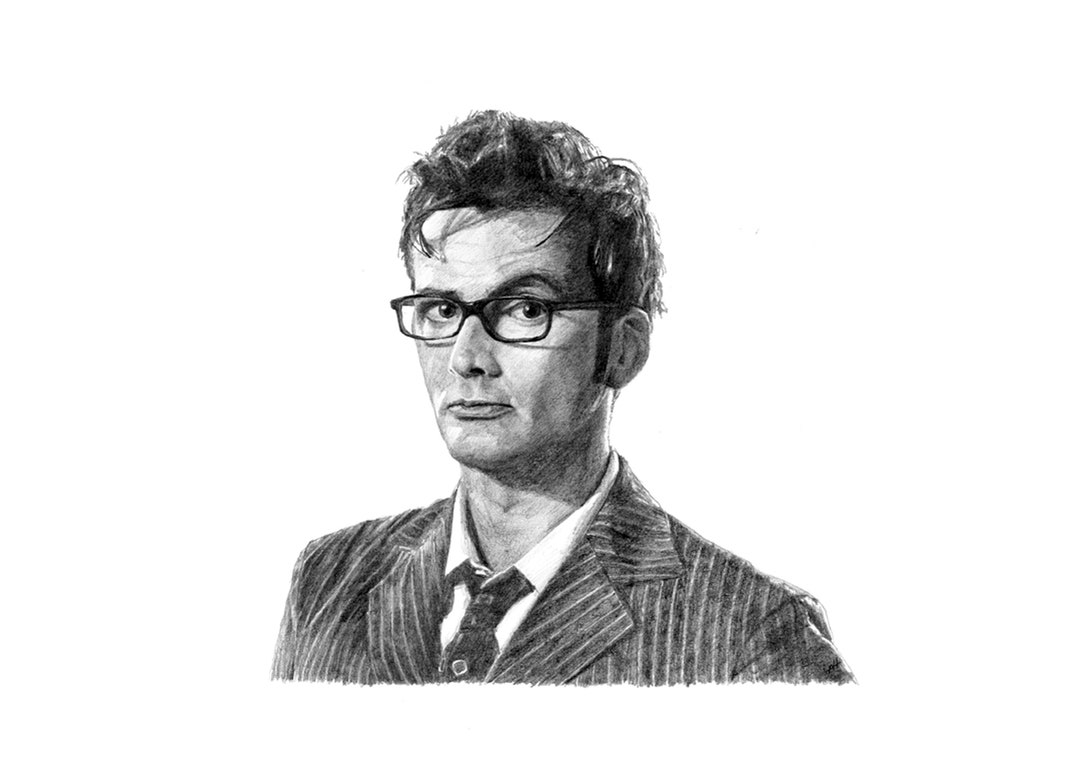 DR WHO David Tennant Pencil Drawing - Etsy