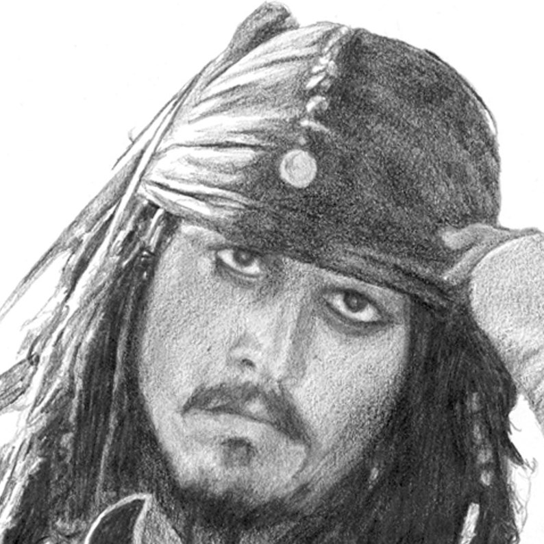 Dibujo a lápiz de JACK SPARROW | Etsy México