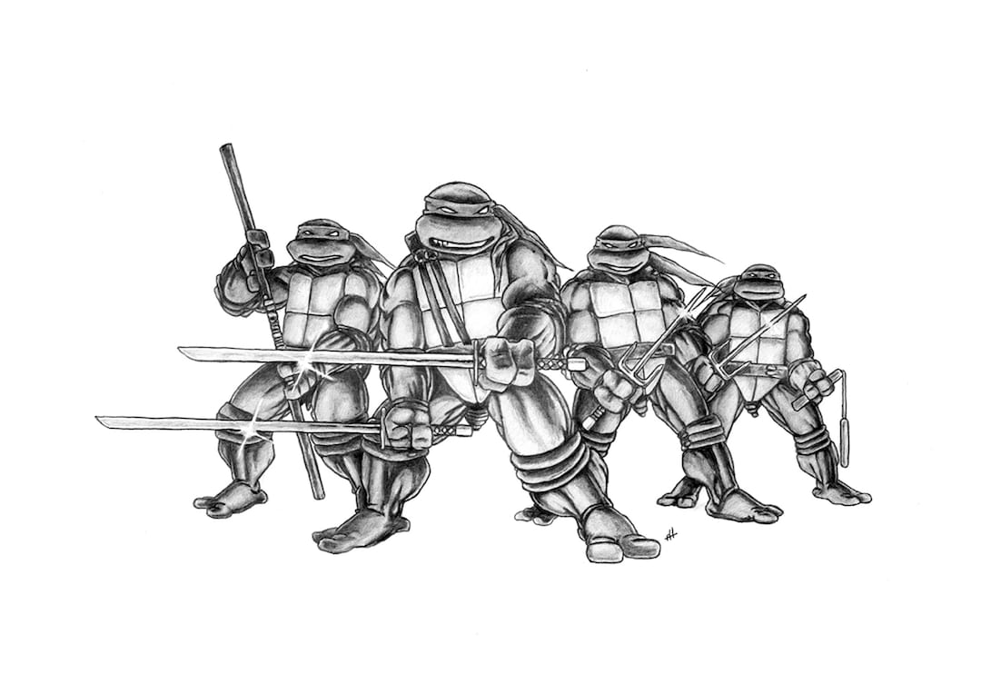 Teenage Mutant Ninja Turtles PENCIL DRAWING - Etsy