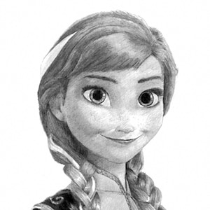 FROZEN ANNA Pencil Drawing - Etsy