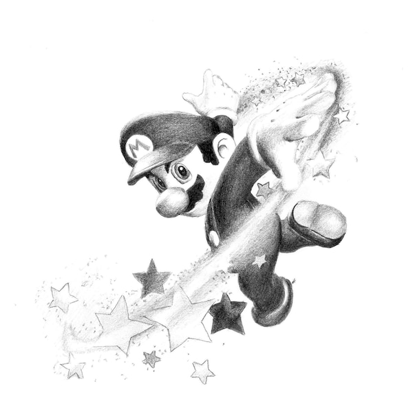 Super Mario Pencil Drawing - Etsy