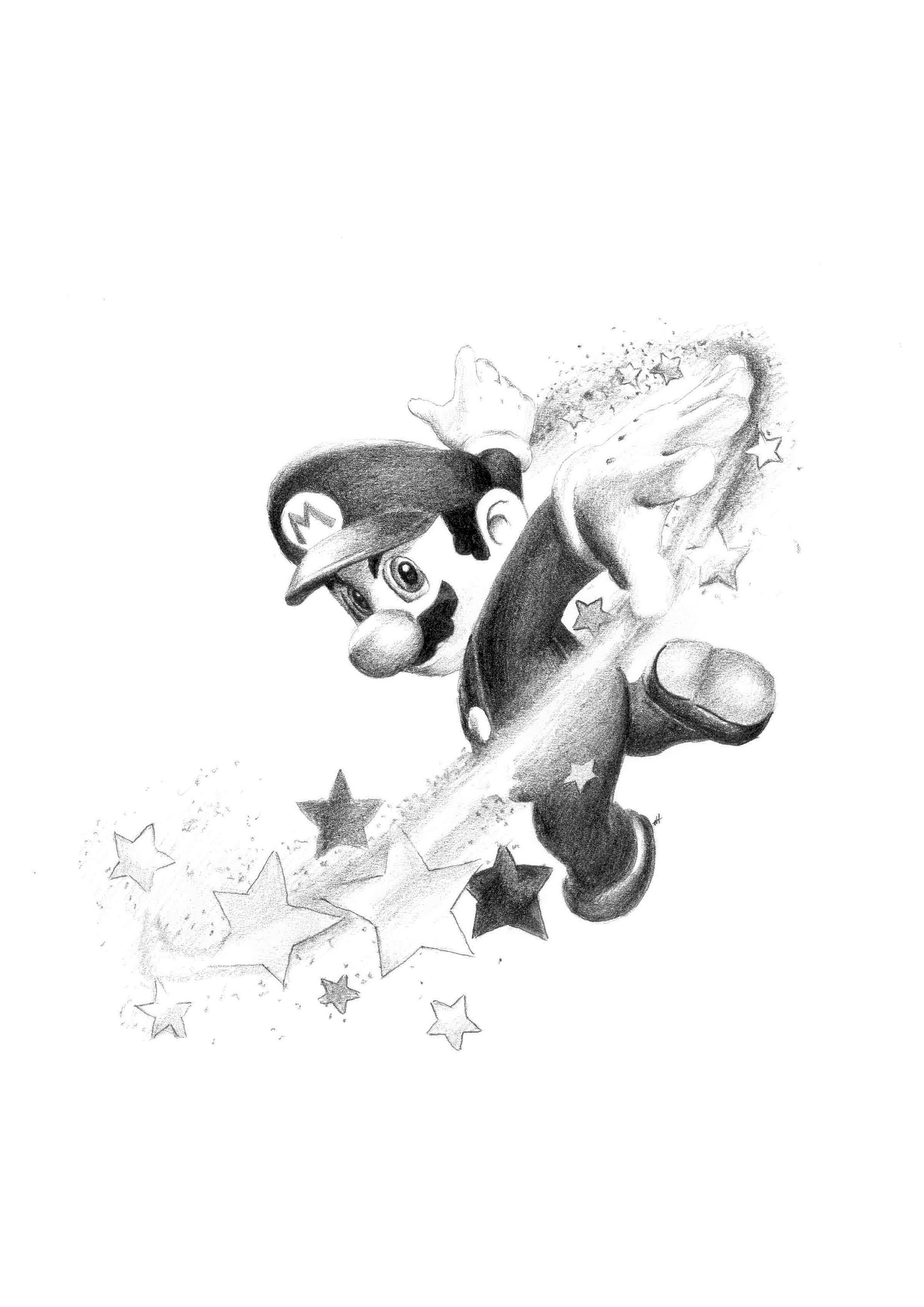 MARIO Pencil Drawing - Etsy UK