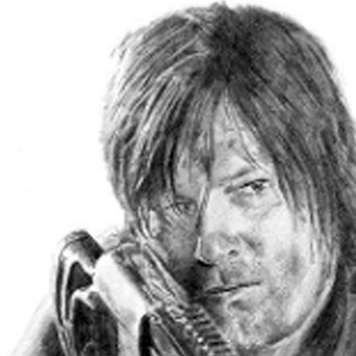 WALKING DEAD Daryl Dixon Pencil Drawing - Etsy