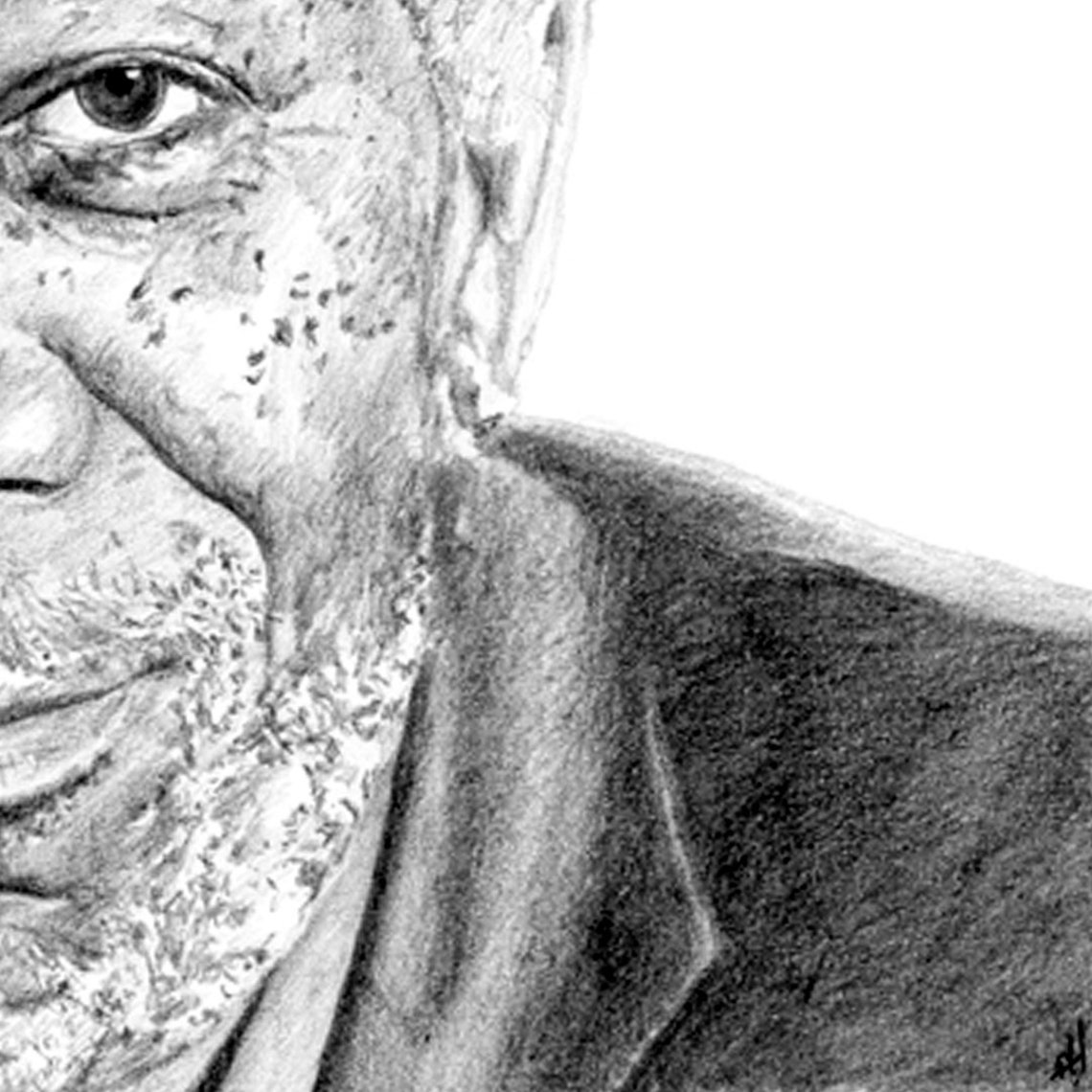 ORIGINAL MORGAN FREEMAN Pencil Drawing - Etsy