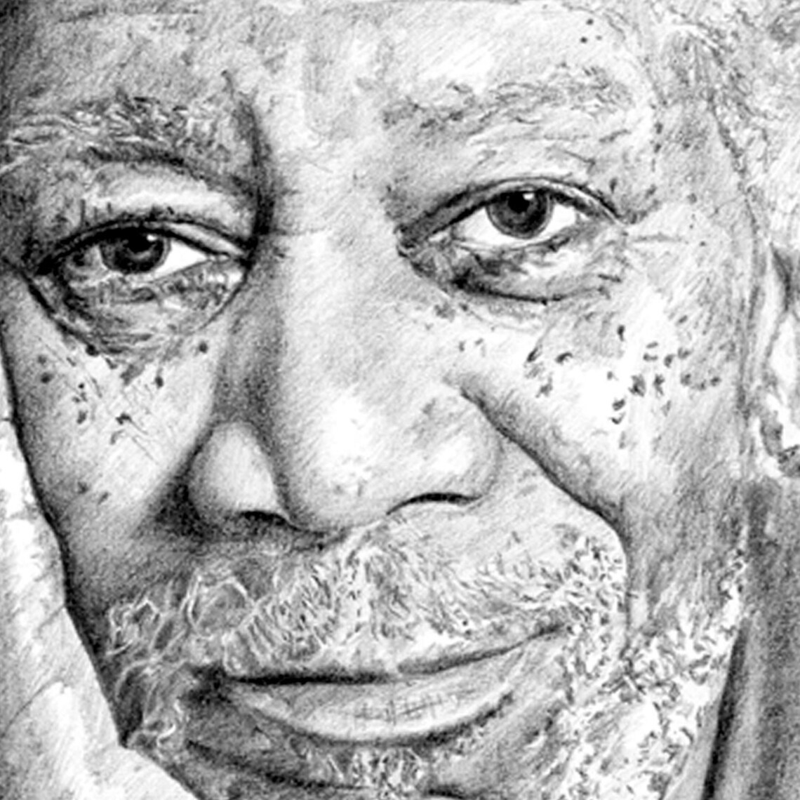ORIGINAL MORGAN FREEMAN Pencil Drawing - Etsy