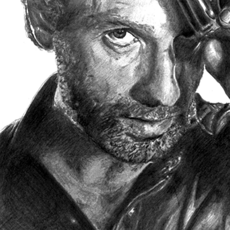 ORIGINAL WALKING DEAD Rick Grimes Pencil Drawing - Etsy
