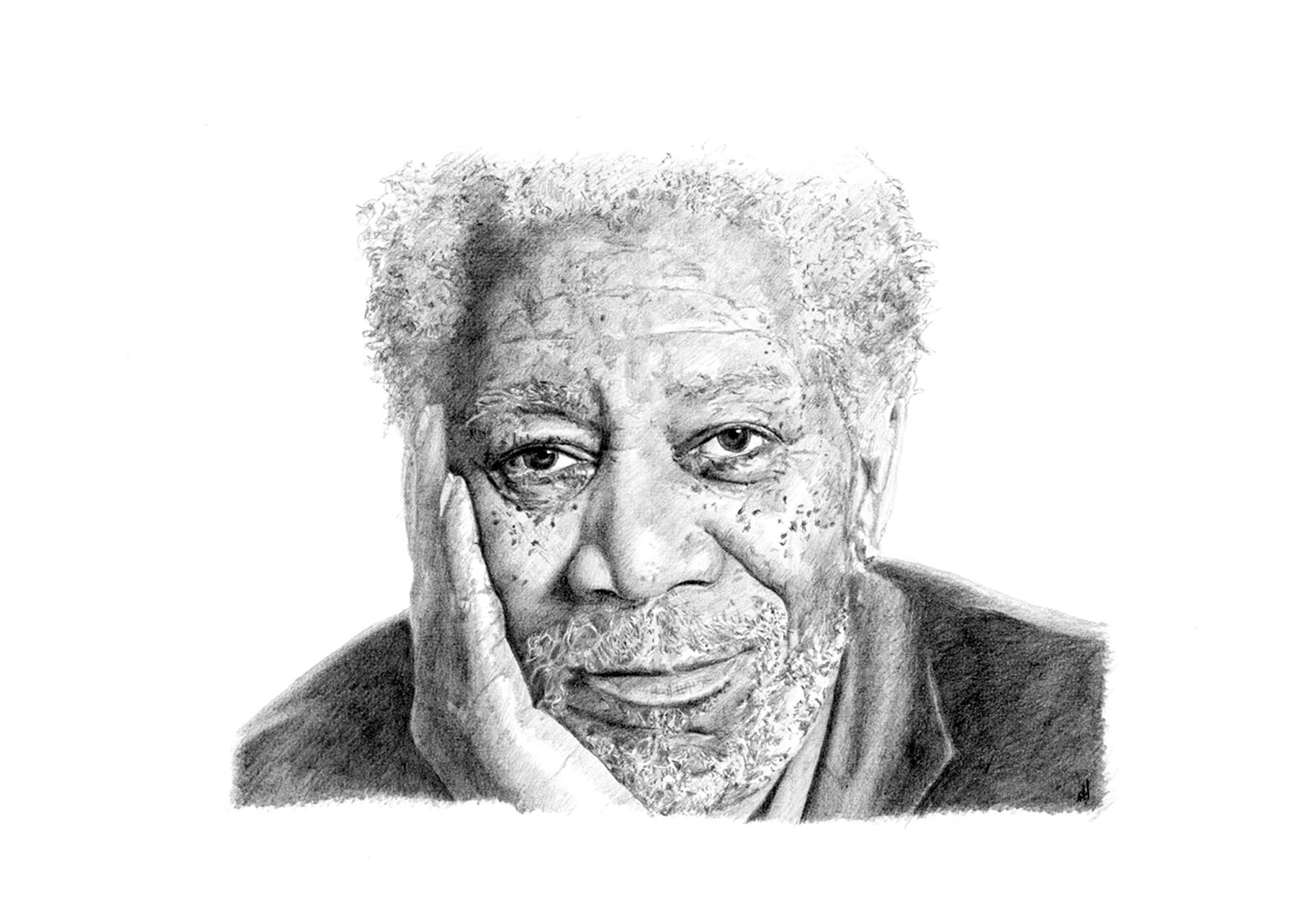 ORIGINAL MORGAN FREEMAN Pencil Drawing - Etsy