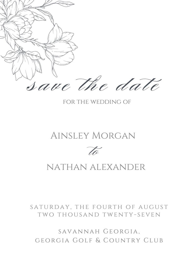 Photo Save the Date Template | Modern Minimal Wedding Canva | Editable ...