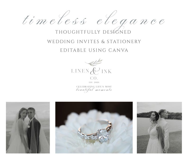 Modern Luxury Save the Date Template | Editable Canva Wedding ...