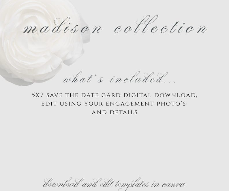Modern Luxury Save the Date Template | Editable Canva Wedding ...