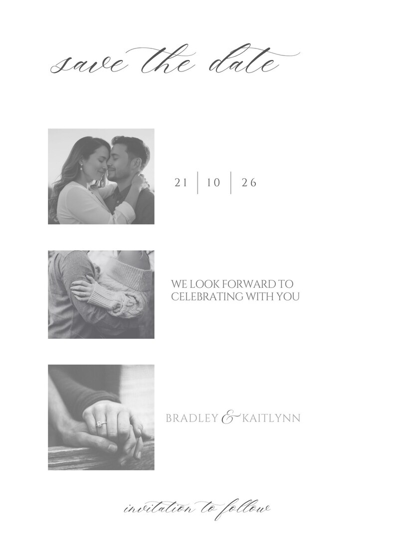 Modern Luxury Save the Date Template | Editable Canva Wedding ...