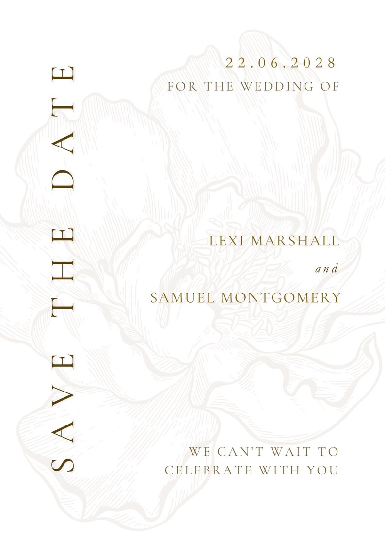 Save the Date Template | Editable Canva Wedding Announcement ...