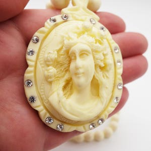 LARGE High Relief Cameo Necklace, 3D Cameo, Large Cameo Pendant, Deeply ...
