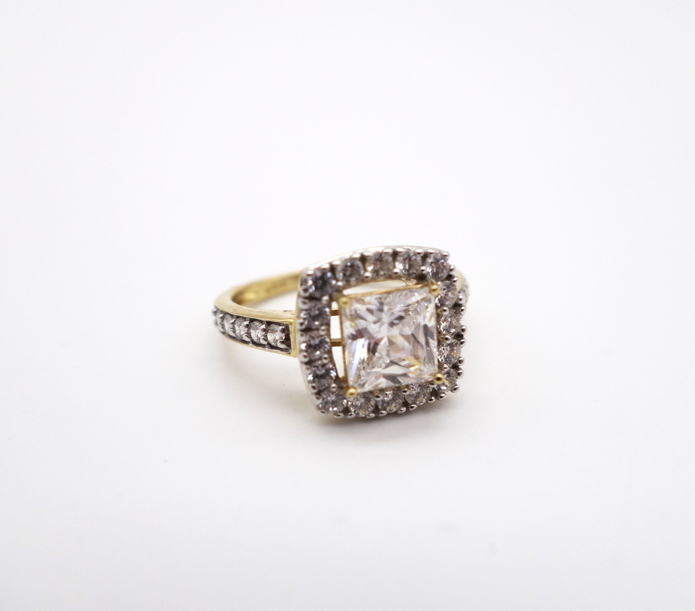 10k Halo ring 10k ring Samuel Aaron ring Princess Cut Ring - Etsy Nederland