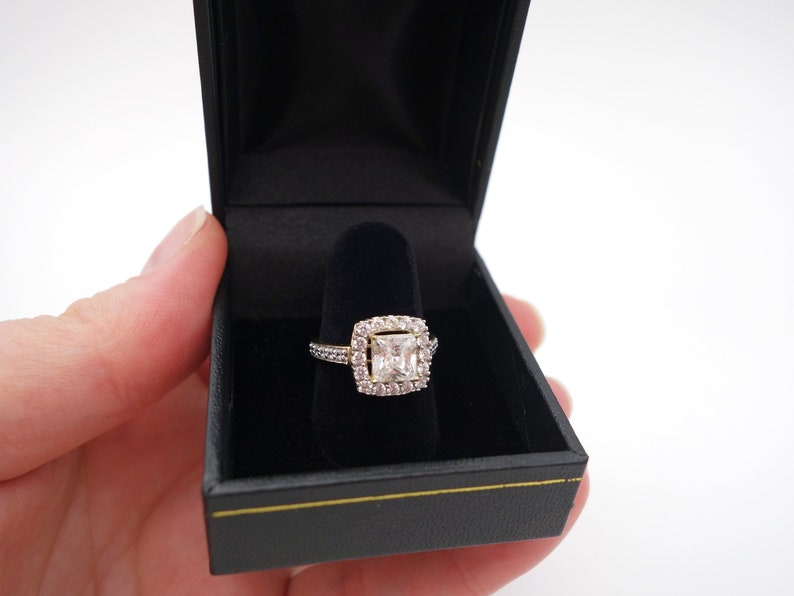 10k Halo Ring 10k Ring Samuel Aaron Ring Princess Cut Ring - Etsy