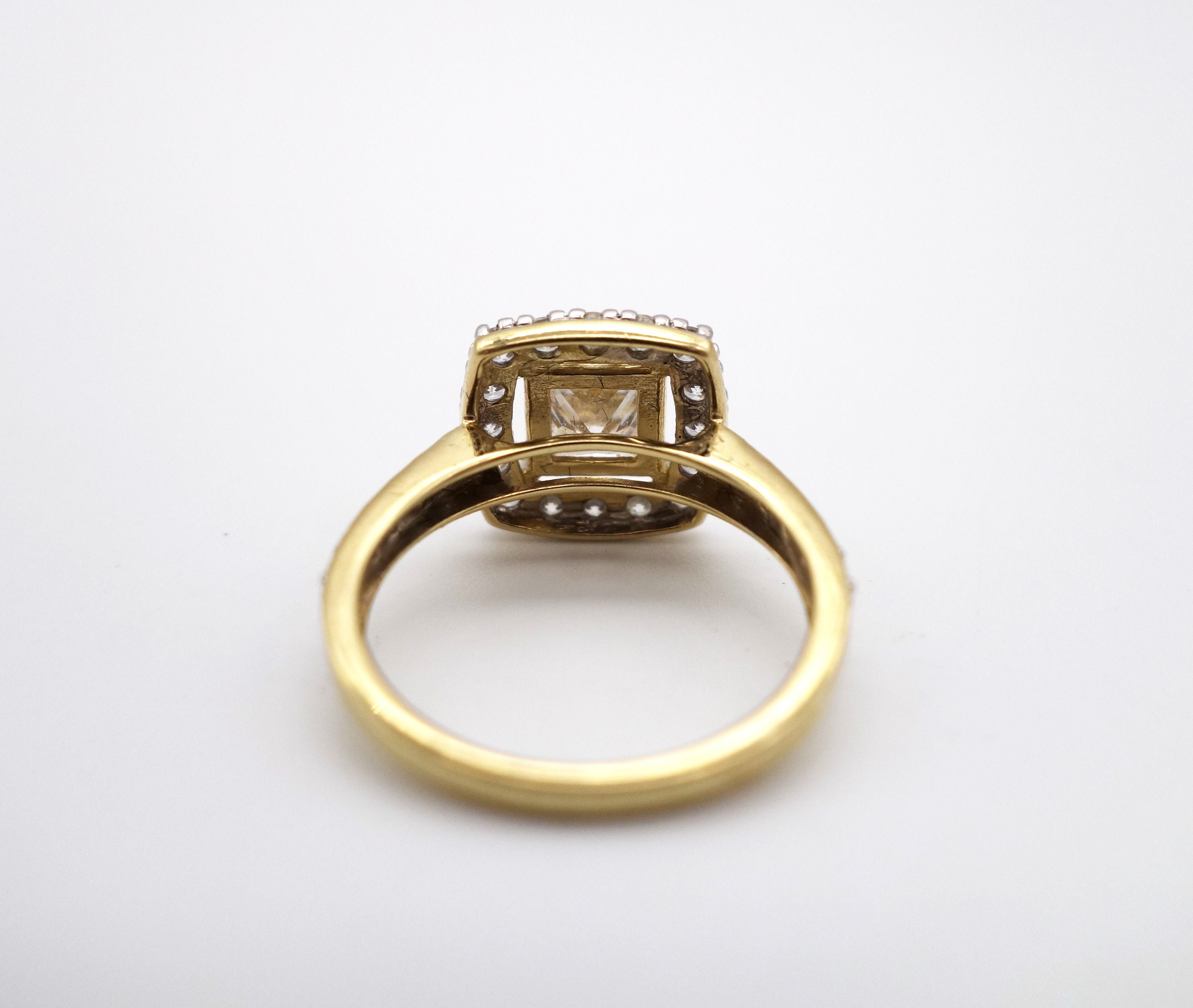 10k Halo ring 10k ring Samuel Aaron ring Princess Cut Ring | Etsy