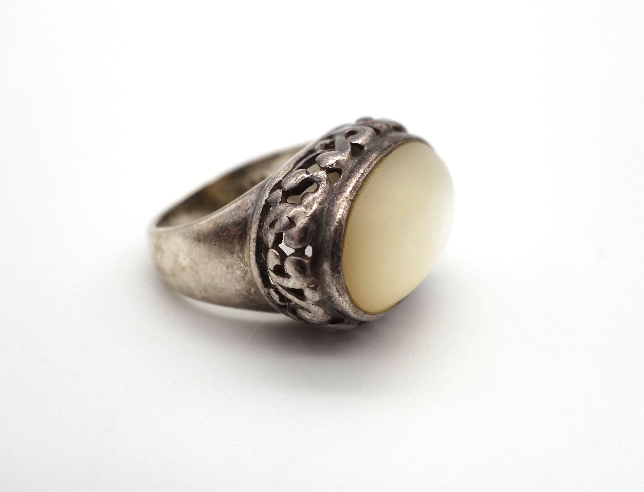 Sterling Mother of Pearl Ring Sterling Pearl Ring, Sterling MOP Ring ...
