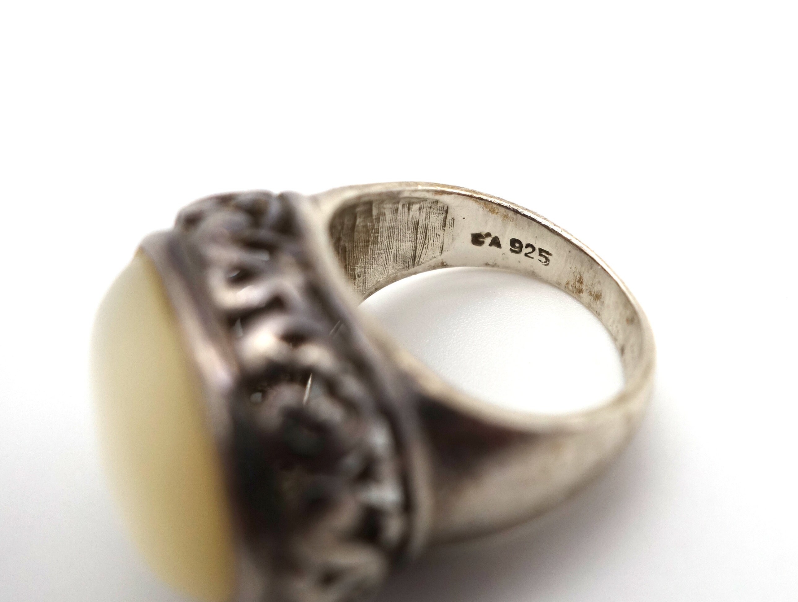 Sterling Mother of Pearl Ring Sterling Pearl Ring, Sterling MOP Ring ...