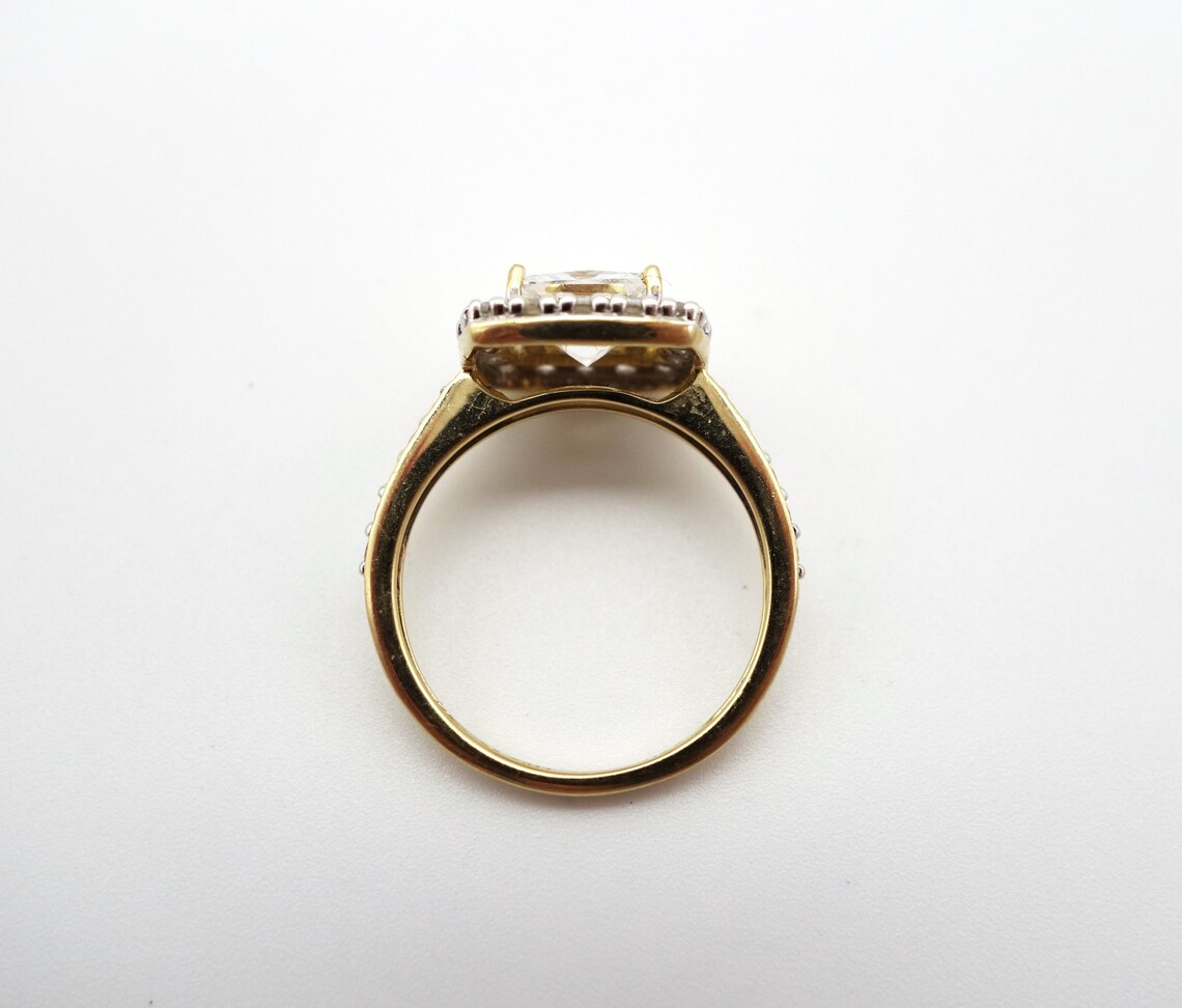 10k Halo Ring 10k Ring Samuel Aaron Ring Princess Cut Ring | Etsy