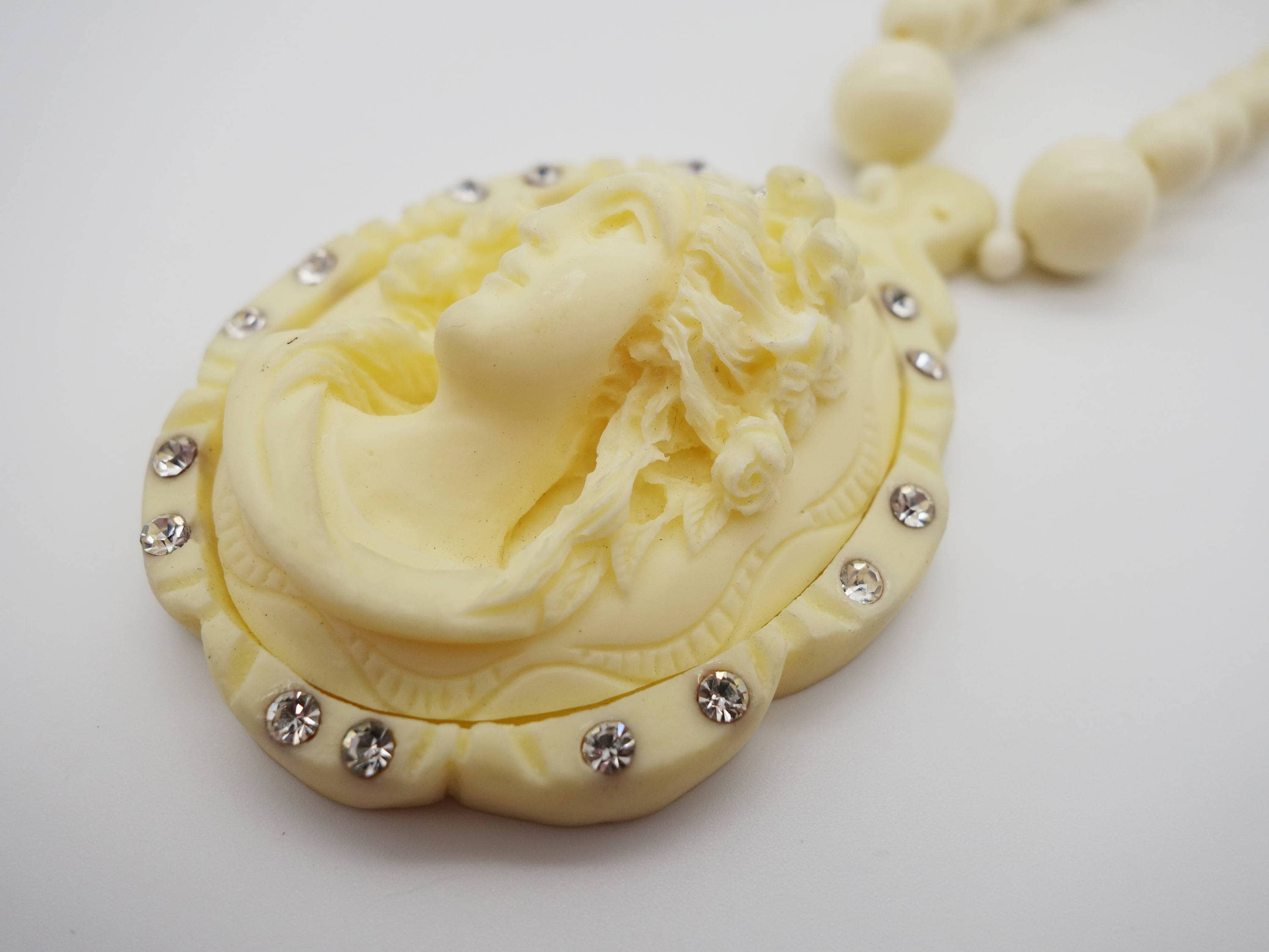 LARGE High Relief Cameo Necklace, 3D Cameo, Large Cameo Pendant, Deeply ...