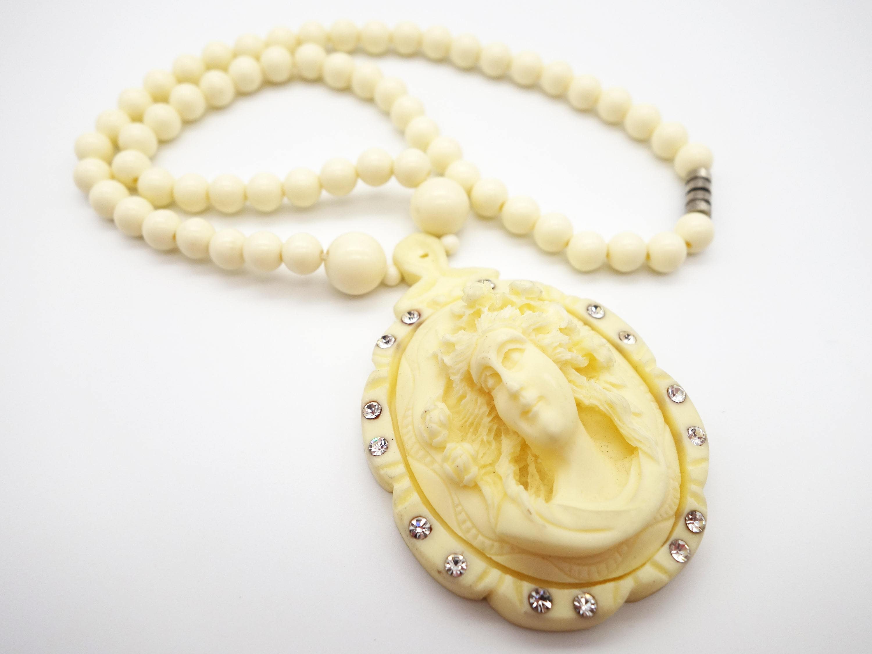 LARGE High Relief Cameo Necklace, 3D Cameo, Large Cameo Pendant, Deeply ...