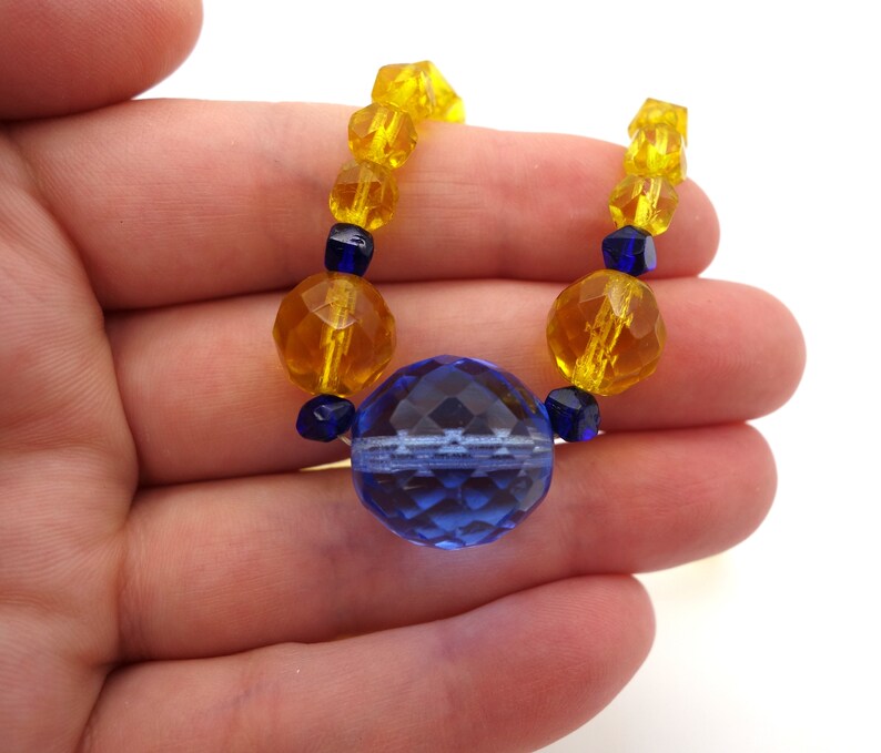 Art Deco Necklace Flapper Necklace, 1920's Necklace, Citrine Glass ...