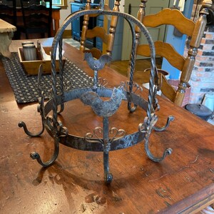 Vintage Hand Wrought Iron Kitchen Rack,pots and Pans Storage,primitive ...